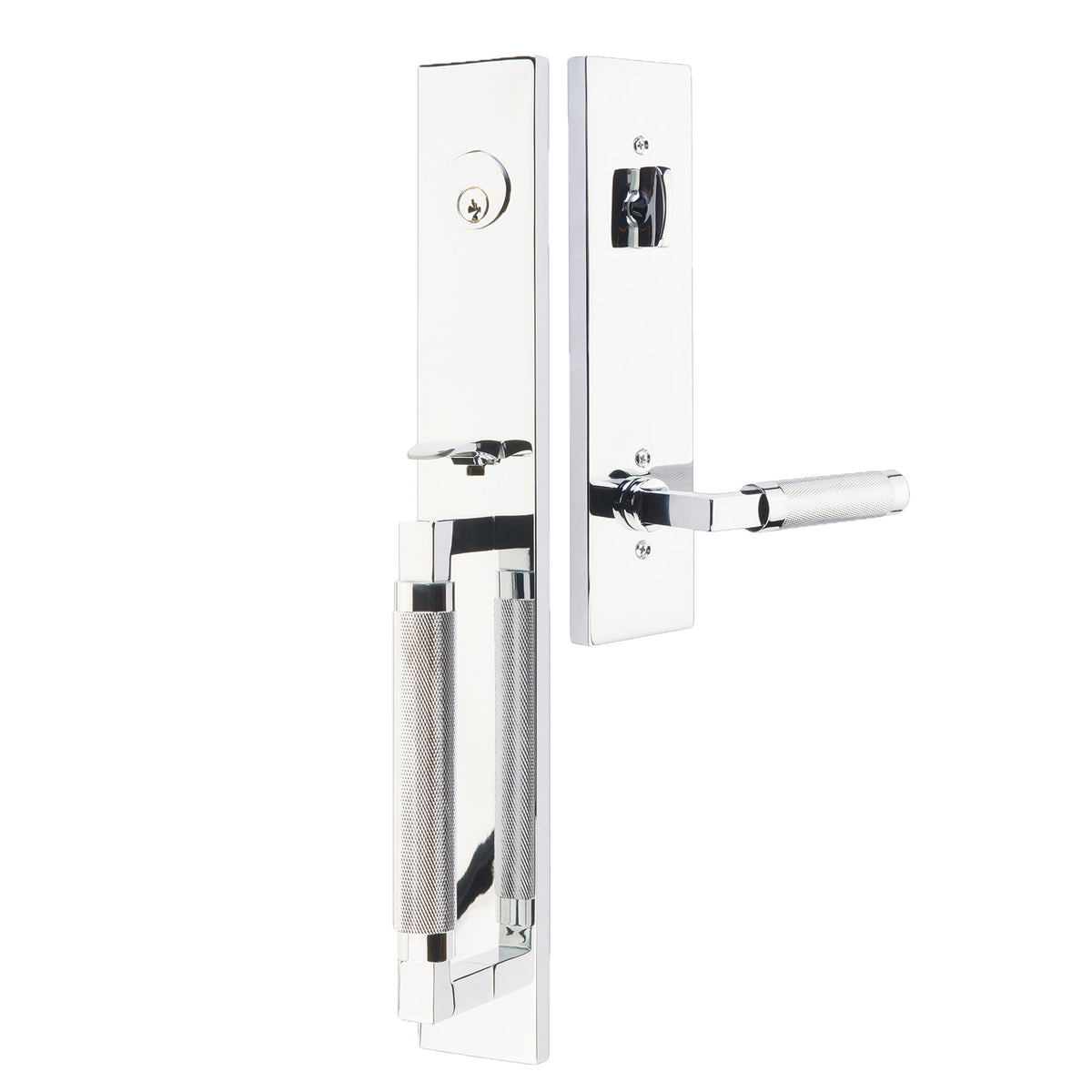 Hercules Knurled Full Length Entry Lockset by Emtek – Pease Doors: The ...
