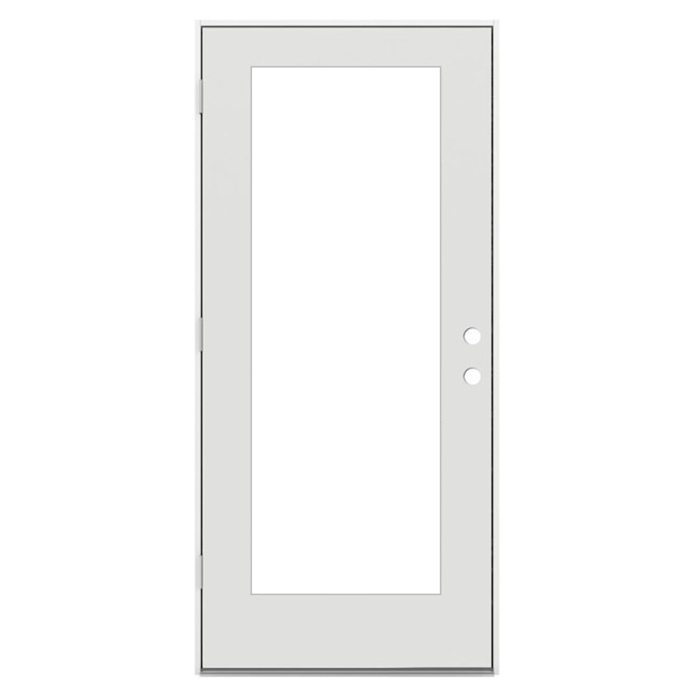 32" x 80" OUTSWING Prehung Smooth Fiberglass Entry Door System (6 Pane ...