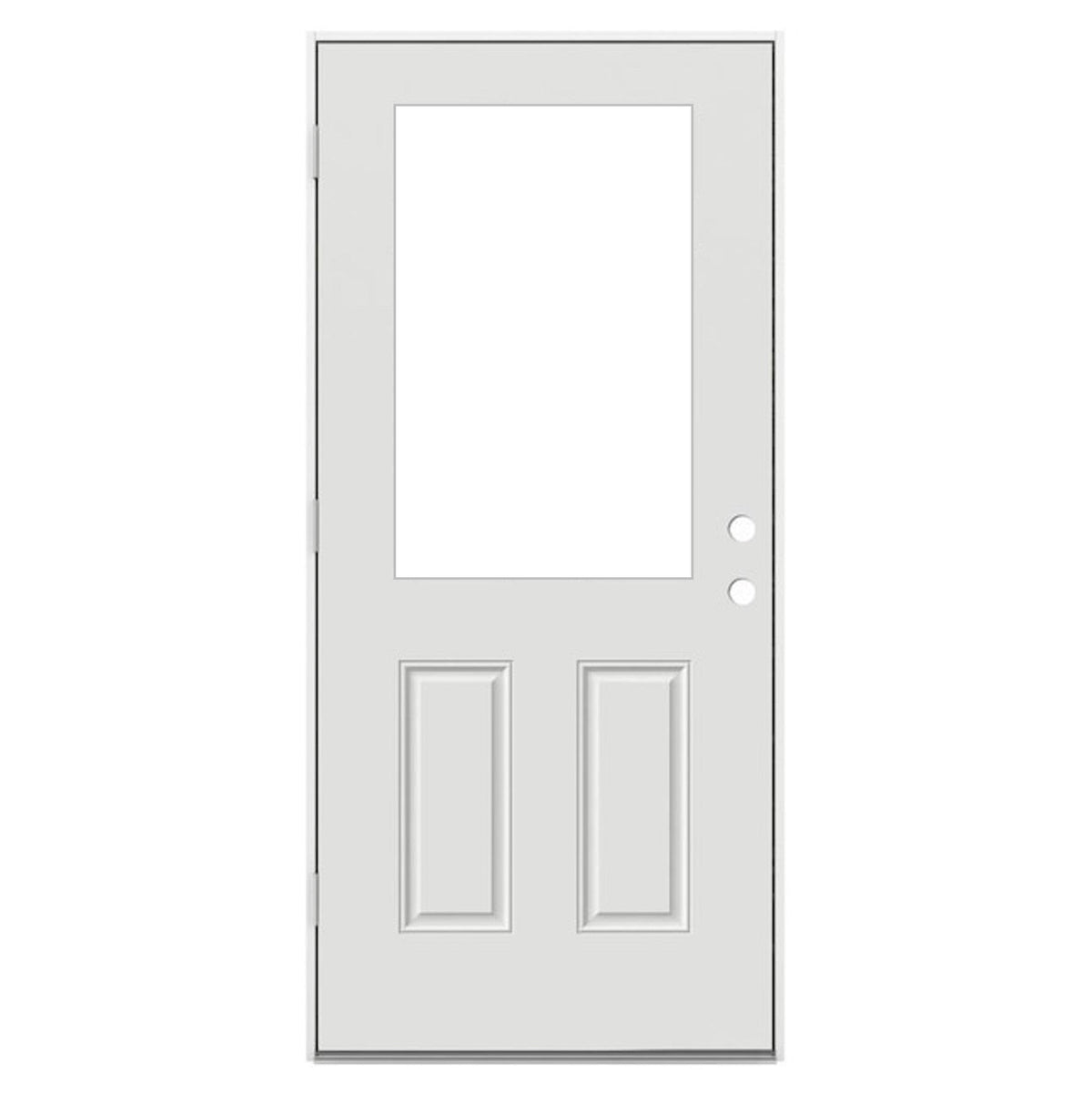 32" x 80" OUTSWING Prehung Smooth Fiberglass Entry Door System (6 Pane ...