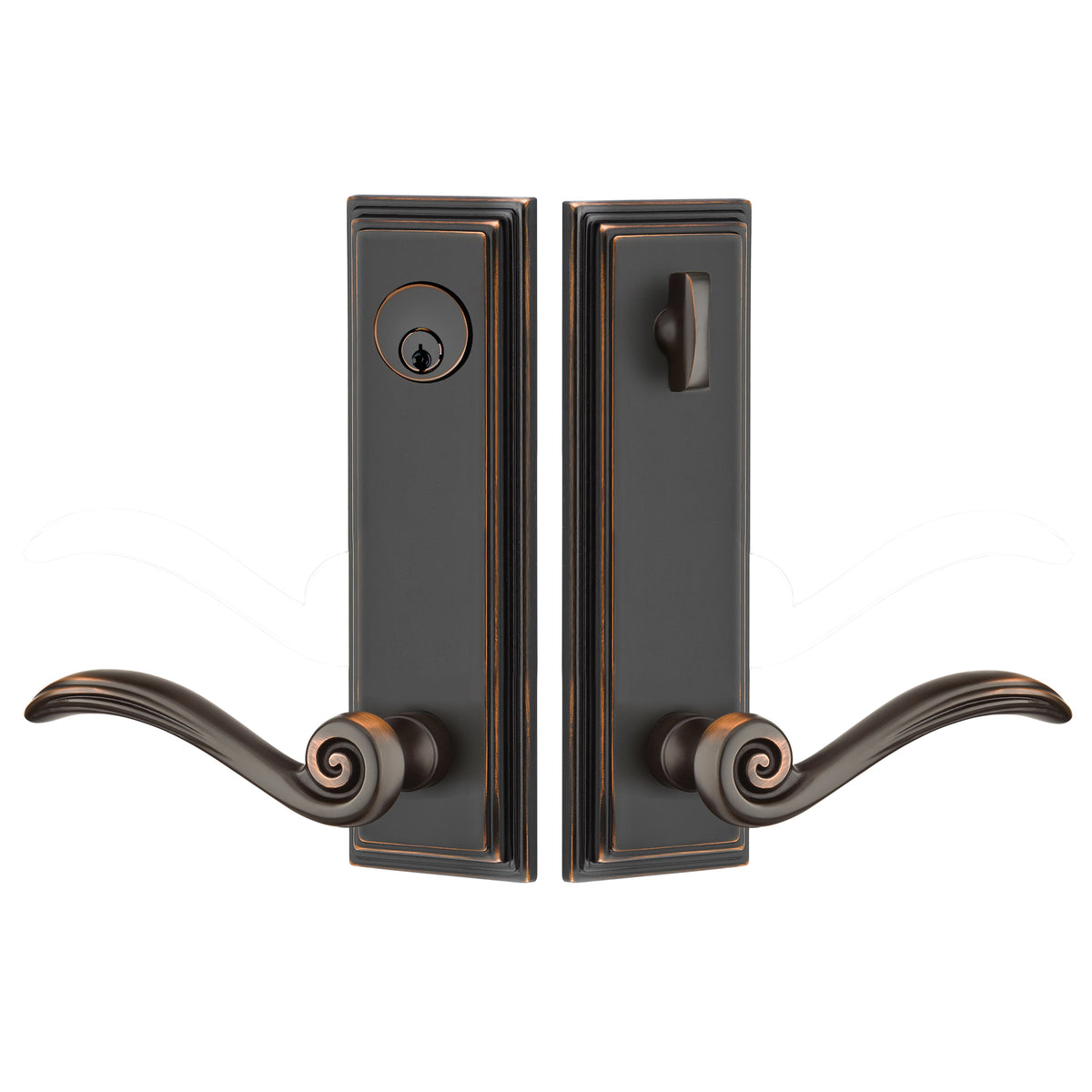 Wilshire Sideplate Entry Lockset by Emtek – Pease Doors: The Door Store