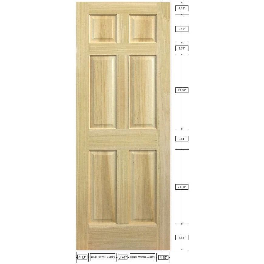 Poplar Interior Door Slab (6 Panel) – Pease Doors: The Door Store